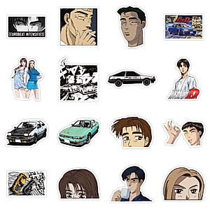 Initial D Anime Stickers Laptop Stickers Waterproof Skateboard Snowboard Car Bicycle Luggage Decal 50pcs Pack (Initial D)