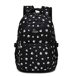Dog Paw Prints Backpack Primary School Student Book Bag School Bag for Students