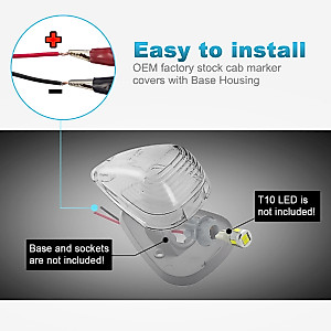 Partsam 5X Clear Cab Marker Light + 5X White 5050-SMD 194 168 T10 LED Bulb Compatible with Ford E150 E250 E350 E450 F150 F250 F350 F450 F550 Super Duty Pickup Trucks 1999-2016