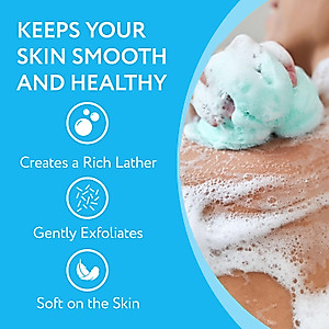 IMPRESA Loofah (Luffa) Mesh Bath & Shower Sponges, Bulk 6-Pack for Adults, Kids - Loofah Sponge - Lufas for Men - Shower Pouf - Lufas for Women