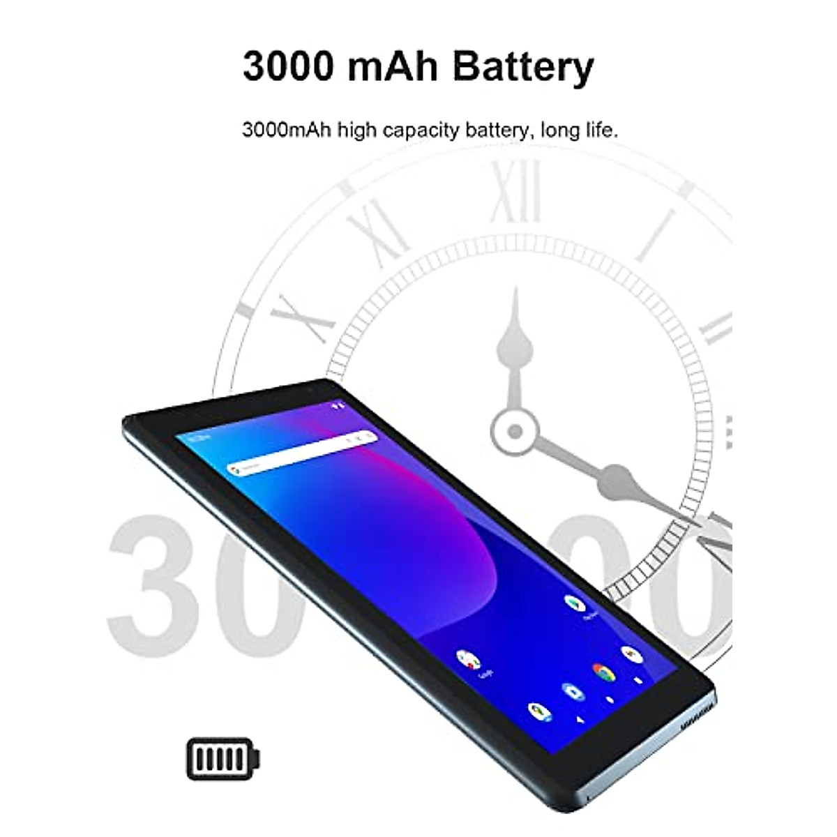 ATOZEE Android 11.0 Tablet, 7 Inch Tablets, Quad-Core 1.5GHz Processor, 32GB Storage, 2GB RAM, Dual Camera,1024 x 600 IPS HD Display Screen,128GB Expand, WiFi, BT, Black 7" Tablet.