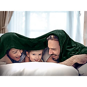 Utopia Bedding Fleece Blankets Bundle Pack of Purple and Forest Green Twin Size Bed Blankets