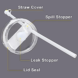 10pack Spill Proof Stopper Set Compatible with Stanley Quencher H2.0 FlowState 40oz Cup Accessories, Include 2 Silicone Cup Boot, 2 Lid Seal, 2 Leak Stopper, 2 Spill Stopper and 2 Straw Cover