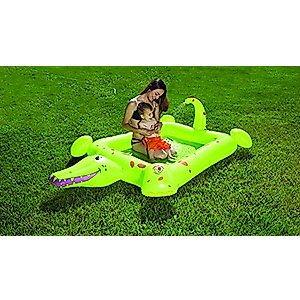 Poolmaster Crocodile Spray Inflatable Kiddie Swimming & Wading Pool for Toddlers