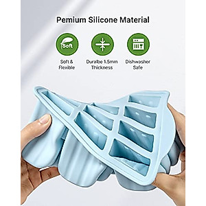 Popsicles Molds, MEETRUE 12 Pieces Silicone Popsicle Molds Easy-Release BPA-free Popsicle Maker Molds Ice Pop Molds Homemade Popsicle Ice Pop Maker with 50PCS Popsicle Sticks+Cleaning Brush