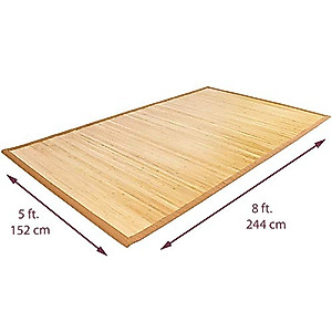 5' X 8' Bamboo Floor Mat Area Rug, Large Bamboo Floor Runner Indoor Outdoor Rug with Non Skid Backing, Area Mat Carpet for Living Room, Hallway, Kitchen, Office-100% Natural Bamboo Wood Most Viewed