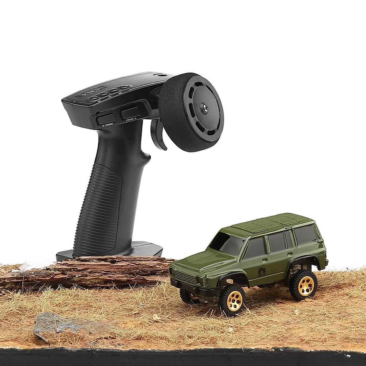 MINGCHUAN SNT&DIATONE Remote Control Car RC Car 1:64 Y60 1/64 2.4G 4WD Metal Mini Off-Road Vehicle Led Headlight 5ch Mini RC Remote Control Car Gift (RTR Kit Green)