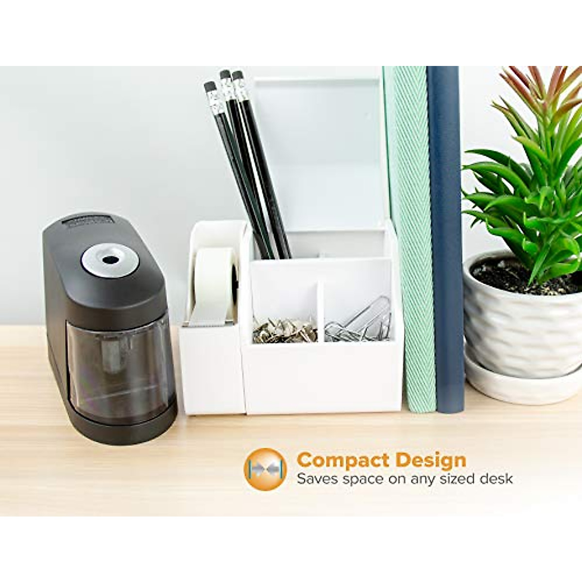 Bostitch Battery Desktop Pencil Sharpener, Black (02697)