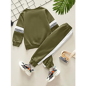 Valphsio Boy's Color Block Tracksuits Casual Sweatshirt Sports Pants Outfit Sets