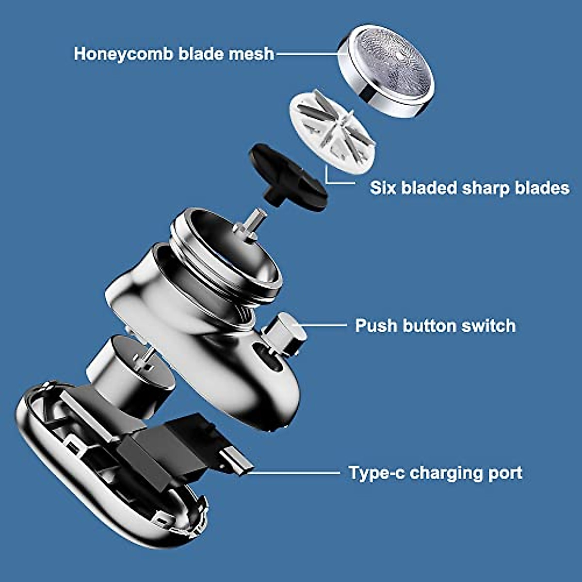 Mini-Shaver, Portable Electric Shaver, Mini Electric Razor Shavers for Men, Rechargeable Shaver Easy One-Button Use Suitable for Home,Car,Travel