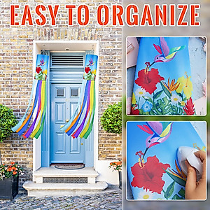 2 Pcs 40 Inches Twin Hummingbird Windsock, Decorative Spring Wind Socks Rainbow Outdoor Decor Windsock Flag Hanging Decor for Wall Tree Front Patio Lawn Garden