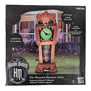 8FT Disney Haunted Mansion Animated Inflatable Monster Clock: Lights Up with LED, Spinning Hands, Indoor/Outdoor Weather-Resistant Decor with Easy Setup
