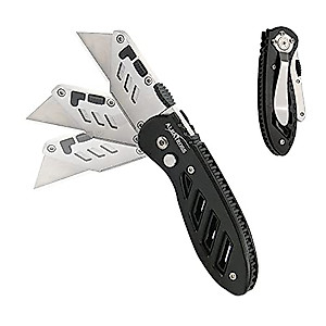ALBATROSS UPK001 Utility Knife,Quickly Change Blades, Black Folding Pocket Knife Used for Cartons, Cardboard and Boxes