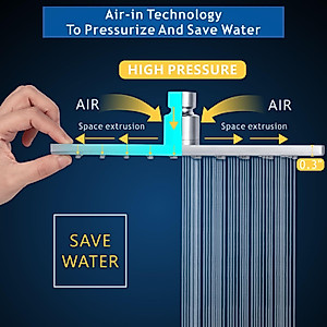 Voolan High Pressure Rain Shower Head, Luxury Modern Look, The Perfect Adjustable Replacement For Your Bathroom Shower Heads, Comfortable Shower Experience Even at Low Water Flow (Chrome)