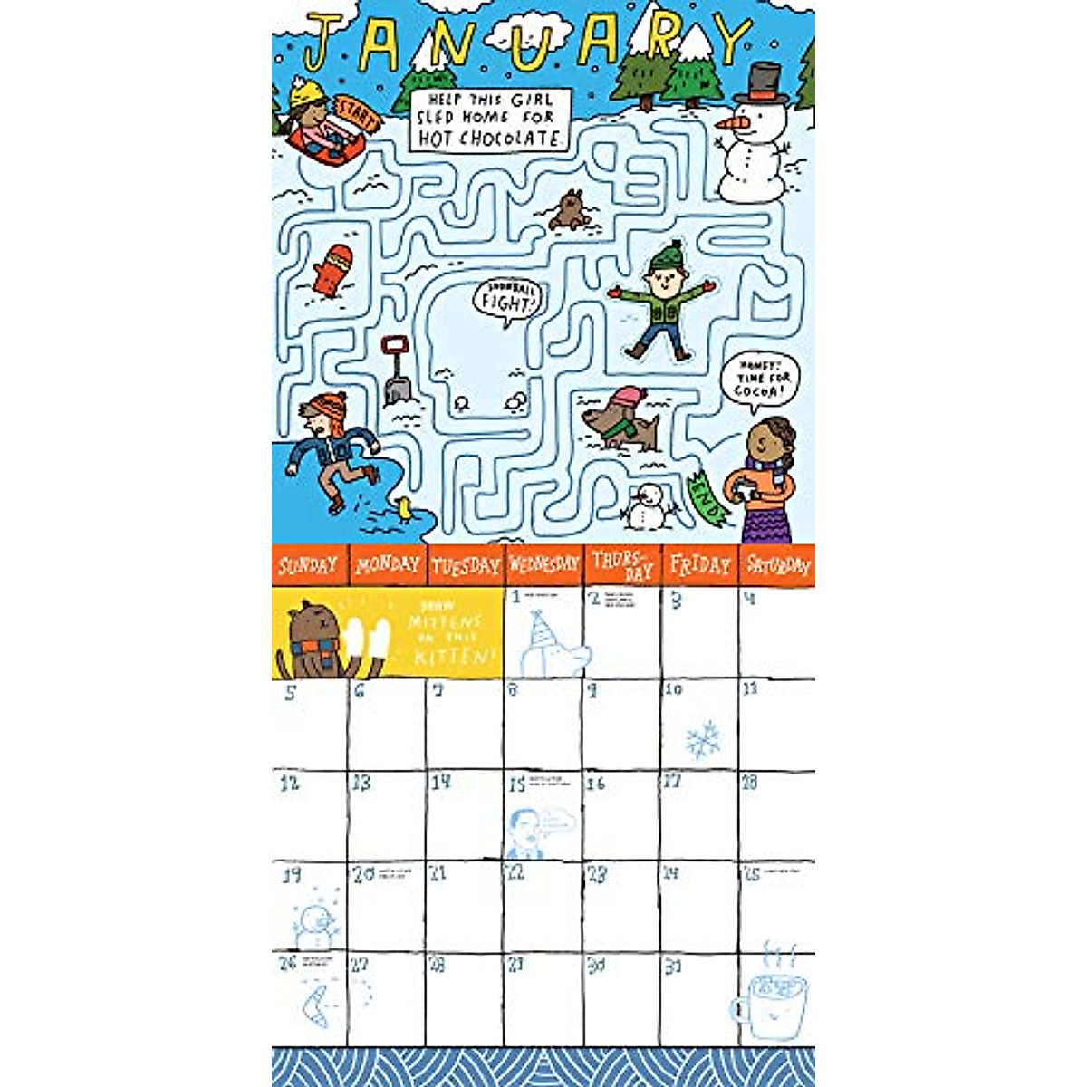 Kid's Awesome Activity Wall Calendar 2020