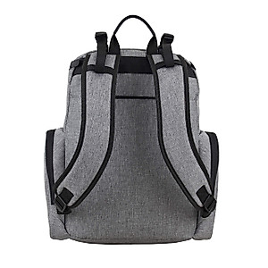 BODHI Baby Tech Top Loader Diaper Backpack with removable changing pad, Unisex, for Moms and Dads - Medium Gray Chambray