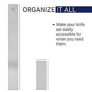 Efficient and Space-Saving Magnetic Knife Holder 16 Inch - Saving Magnetic Knife Strips - Effortlessly Organize Your Kitchen, Display Knives, and Free Up Counter Space (Metallic)