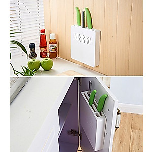 Vpang Plastic Kitchen Knife Storage Block Wall Mounted Knife Holder Storage Rack Shelf 4 Slot