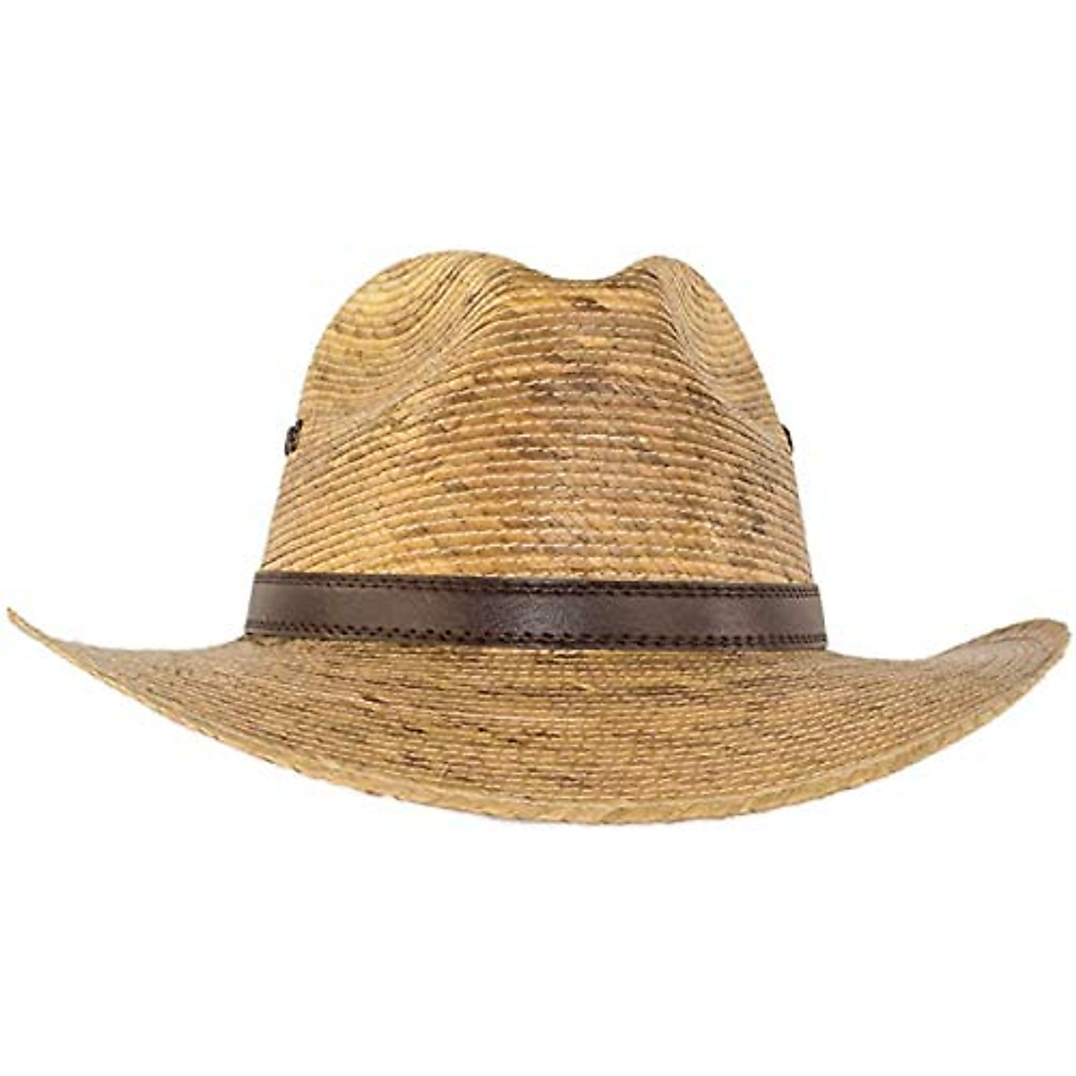 Big Wide Brim Natural Palm Leaf Straw Cuban Gaucho Fedora UPF Sun Hat Flex Fit
