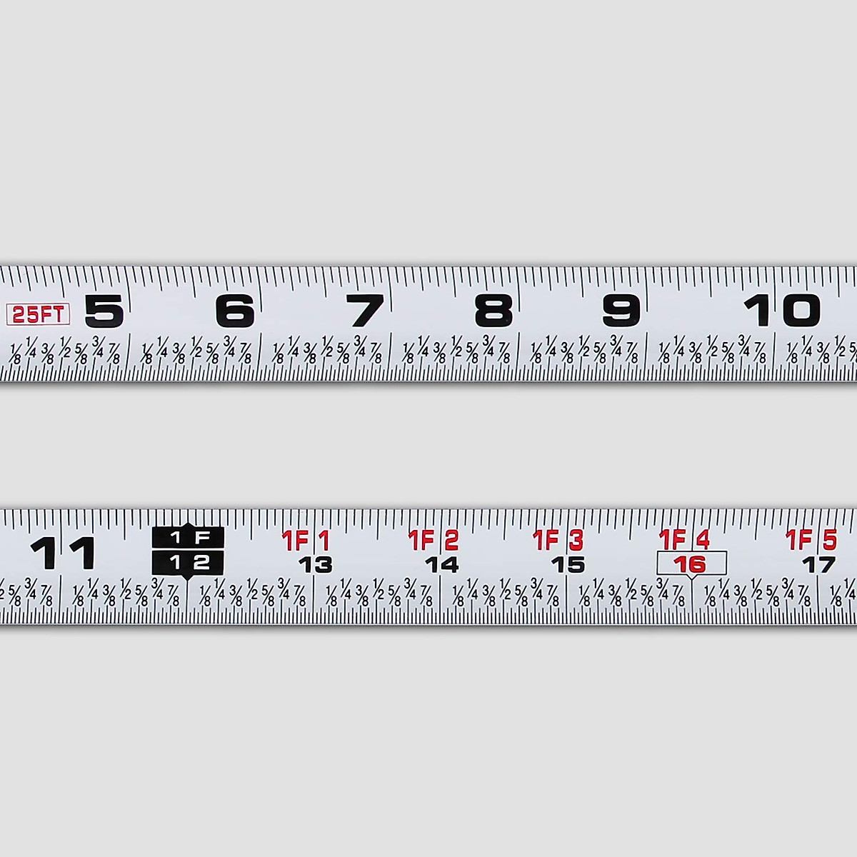 LICHAMP Tape Measure 25 ft with Magnetic, 6 Pack Bulk Easy Read Chrome Measuring Tape Retractable with Fractions 1/8, Measurement Tape 25-Foot by 1-Inch, Square