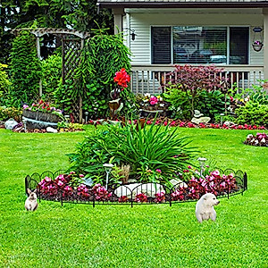 7 Panels Landscape Fencing for Lawn Front Yard, Small Garden Fence Animal Barrier 12.4"(H) x 9.5ft(L), Tree Fence Flower Bed Fence Metal Fence Border, Decorative Garden Fence Border