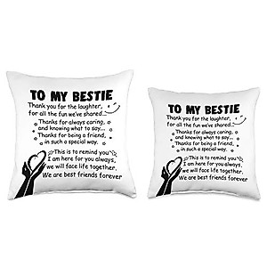 Teelaka Shop To My Bestie We are Best Friends Forever Throw Pillow, 18x18, Multicolor