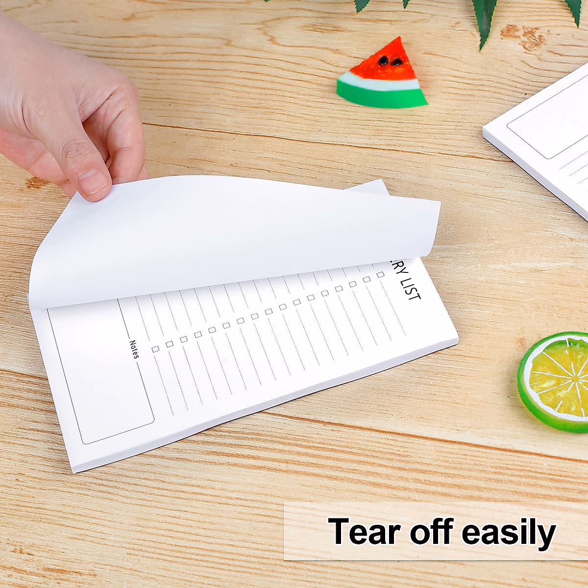 Joyberg Grocery List Magnet Pad for Fridge, 2 Pack Magnetic Notepads for Refrigerator, Magnetic Grocery List Pad for Fridge, Full Magnet Back Shopping Lists, 60 Sheets Per Note Pads