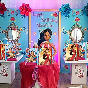 Thwae 16Pcs Elena of Avalor Party Favor Bags, Princess Elena Birthday Paper Gift Bags with Handles for Princess Elena Themed Party Decorations Goody Treat Candy Bags