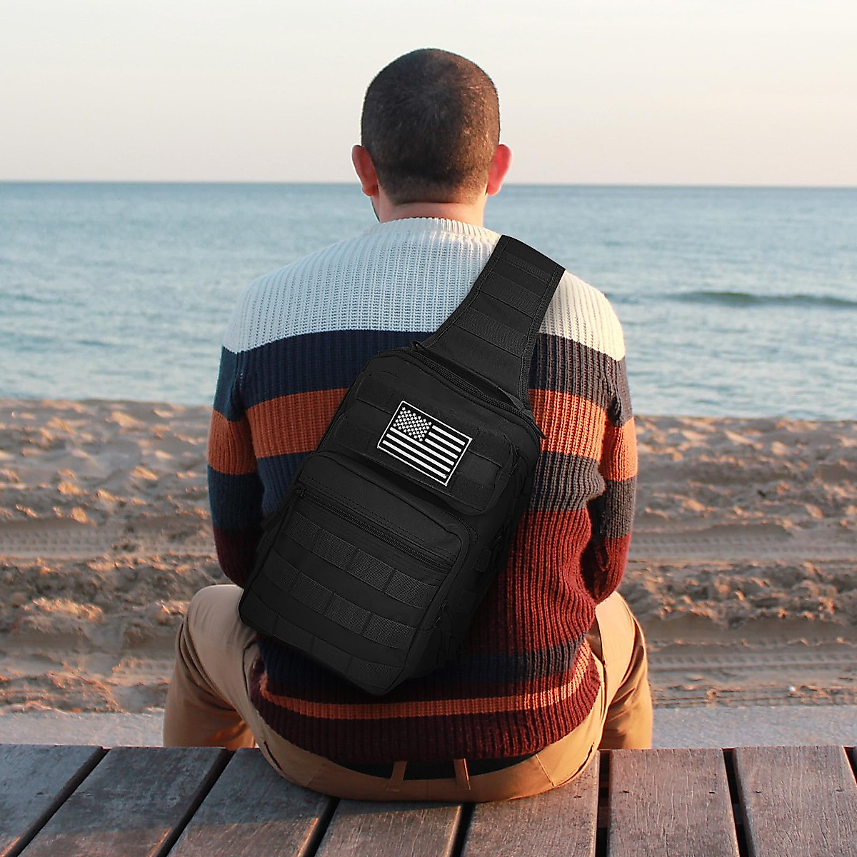 HAOMUK Tactical Sling Bag Backpack Military Rover Shoulder Sling Pack Small EDC Crossbody Chest Bag for Men