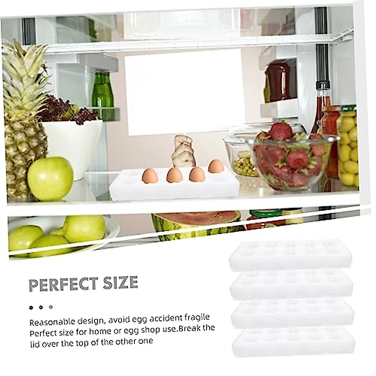Mobestech 2 Sets 10 Egg Trays Egg Cases Kitchen Egg Holder Refrigerator Egg Storage Organizer Egg Placing Holder Fridge Eggs Holder Containers with Lids Customized Storage Rack Foam White