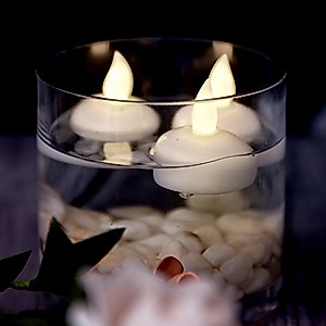 IMAGE Floating Candles, Flameless Floating LED Tea Lights 12 Pack Waterproof Tealight Candles for Wedding Party Spa Home Indoor Outdoor Decor-Warm White
