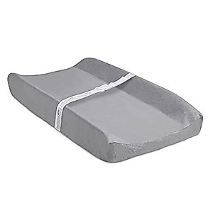 Delta Children Contoured Changing Pad with Plush Cover, Grey