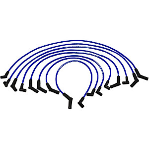 A-Team Performance - Silicone Spark Plug Wires Set - Compatible with SBF Small Block Ford Valve Cover Wires 221 255 260 289 302 351W BOSS 302 Fits HEI Distributor Caps Blue 8.0mm