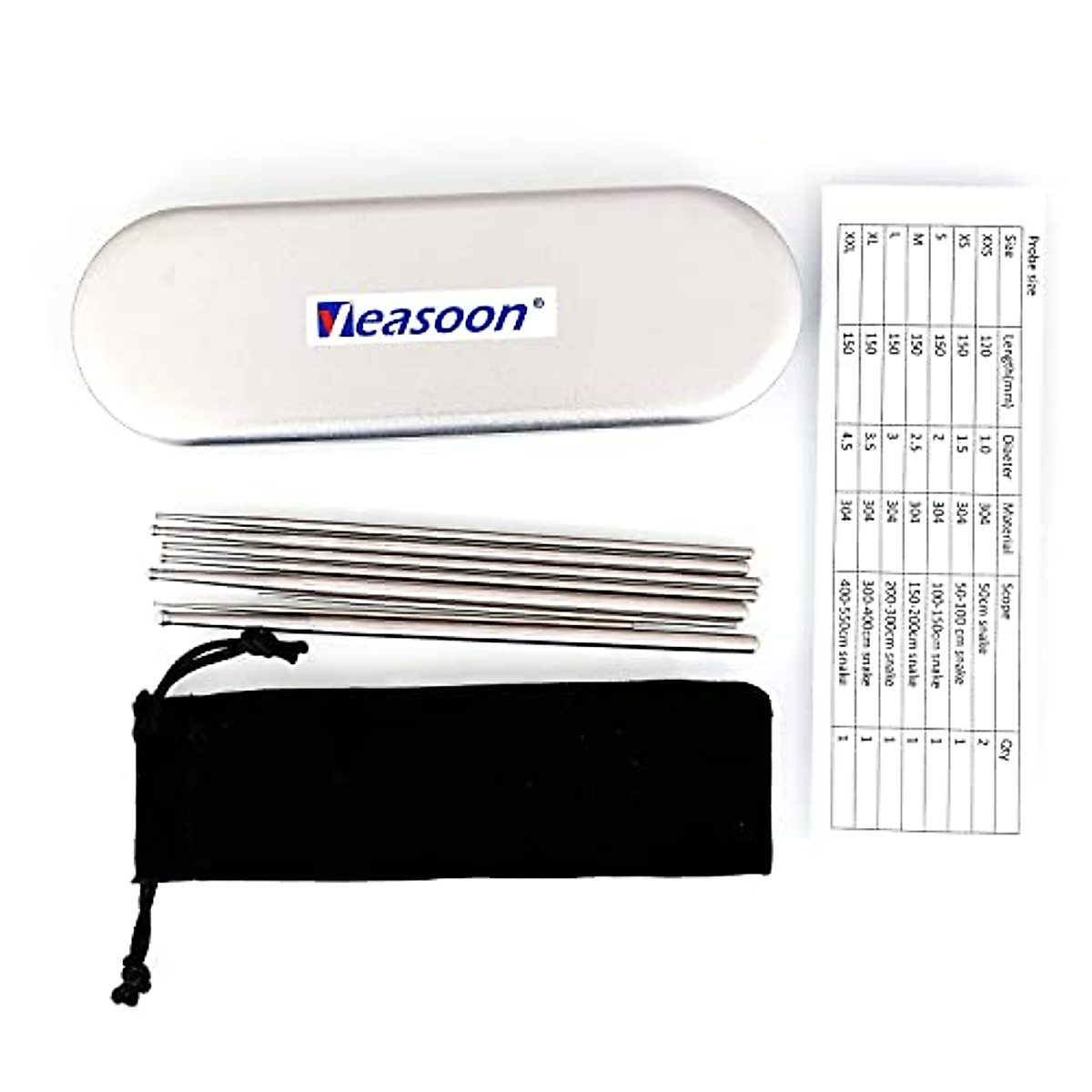 VEASOON Snake Probe Kit 8 Pieces Professional Portable for Snakes Reptiles Pythons Gender Sexing Probing Set