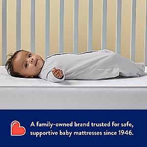 Kolcraft BabyPedic Bubbie Waterproof Crib Mattress plus Toddler Bed Fit, Extra Firm Coils, Airy Comfort, Non Toxic, GREENGUARD Gold Certified, Safety & Quality Tested, Made in USA, 52"X28" - Pink