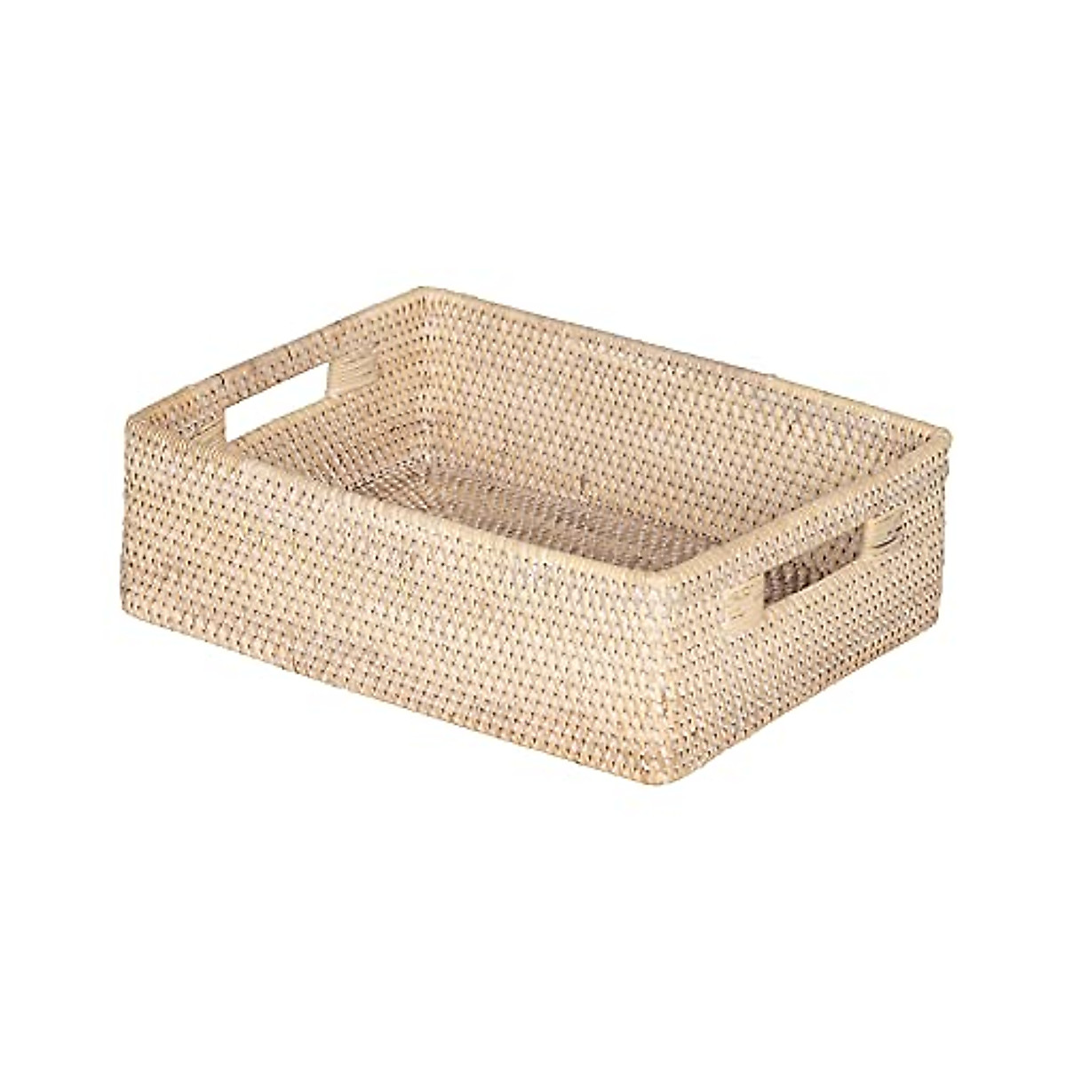 Kouboo 1060123 Laguna Rattan Shelf & Organizing Basket, Off White/Latte