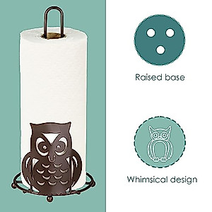 Home Basics Heavy Duty Steel Owl Napkin Holder Dispensing Organizer Stand, Kitchen Countertop, Free-Standing, Bronze (1)