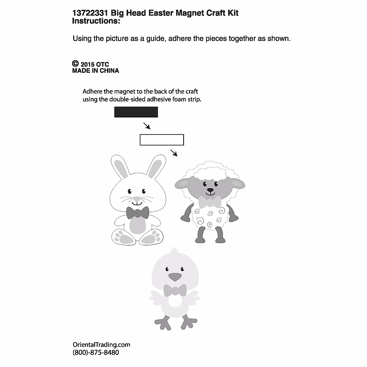 Big Head Easter Magnets Craft Kit -12 - Crafts for Kids and Fun Home Activities