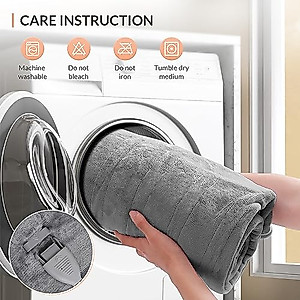 HOMLYNS Heated Blanket Heated Throw, Electric Blanket with 3 Hours Timer Auto-Off & 4 Heating Levels, Double-Layer Flannel Heating Blanket with ETL Certification, Machine Washable (50" x 60", Grey)