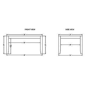 Alaterre Furniture Newport 36" L Faux Concrete and Wood Coffee Table