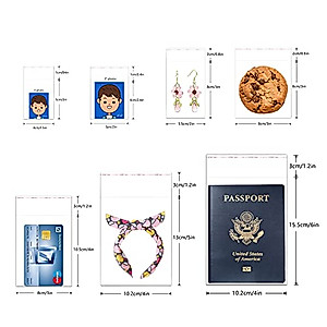 Cellophane Bags Self Adhesive 3x4" 200pcs Clear Self Stick Cello Baggies Small Self Sealing Plastic Bags 2 Mil for Earrings Candies Bakery Cookies Candle Treat Soap Gift (10 Sizes to Choose from)