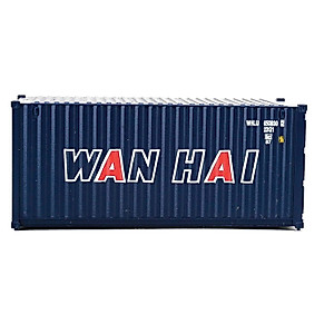 Walthers SceneMaster HO Scale Model of Wan Hai (Blue, White, red A Lettering) 20' Corrugated Container,949-8066