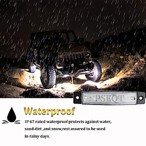 PSEQT 10 Pcs LED Rock Strip Lights Car Underglow Wheel Fender Well Lighting Kits Waterproof for Golf Cart Wrangler Offroad Truck RV UTV ATV Snowmobile (White)