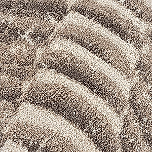 Abani Rugs Contemporary Sand Dunes Area Rug - Modern 6’ x 9’ Blue & Beige Premium No-Shed Under Table Area Rug