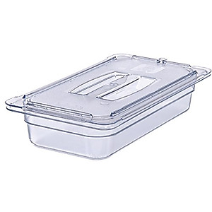 Carlisle FoodService Products 10270U07 StorPlus Third Size Polycarbonate Universal Handled Food Pan Lid, Clear