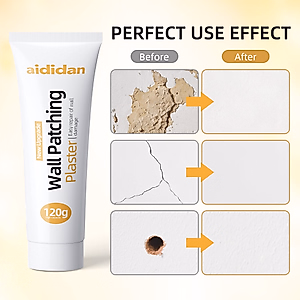 Drywall Repair Kit Hole Repair Patch Kits Wall Spackle Repair Paste Wall Mending Agent Quick Fix Solution for Home Wall, White Repair Putty Plaster Dent & Wood Scratch Repair