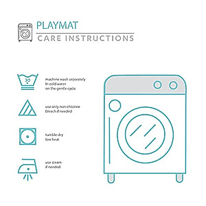 Lush Decor Baby Square with Border Play Mat, 36" x 36", Gray