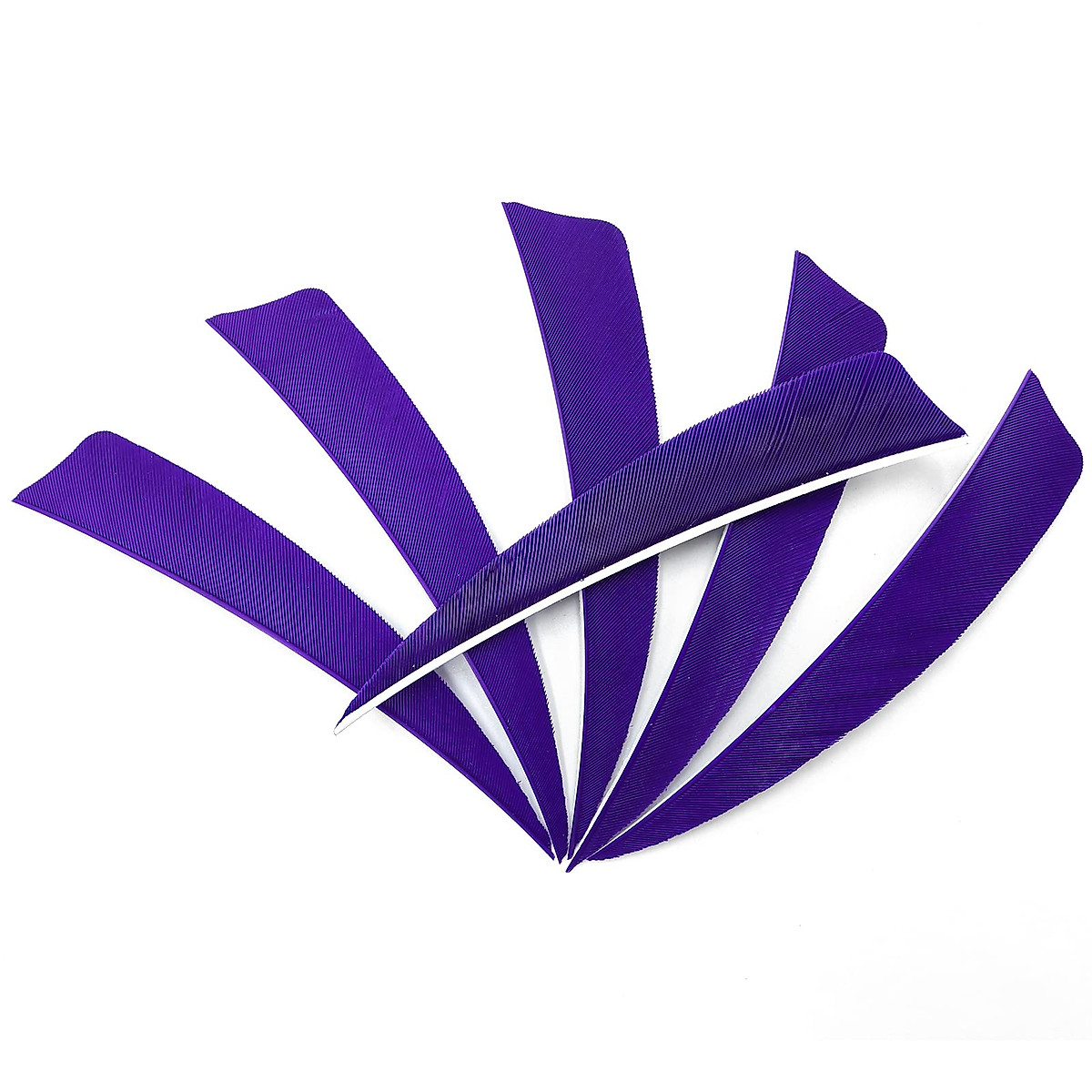 Obert Archery 60pcs Arrow Feathers 4 inch Hunting Arrows Fletching Right Wing Green Purple Shield Cut