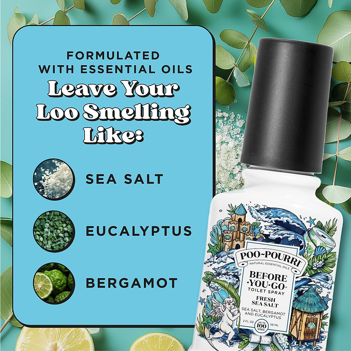 Poo-Pourri Before-You- go Toilet Spray, 2 Fl Oz (Pack of 1), Fresh Sea Salt