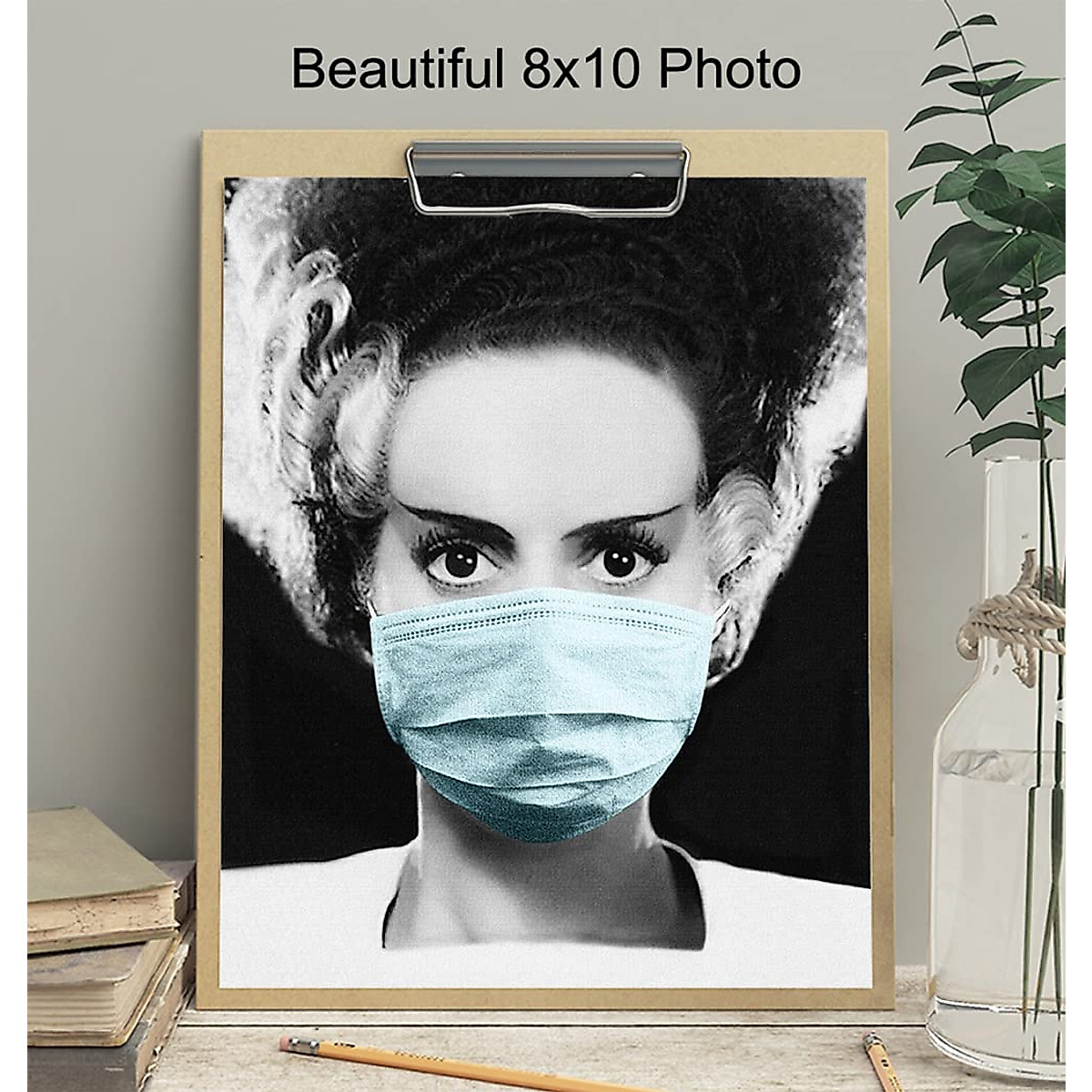 Frankenstein Decor - Bride of Frankenstein Wall Art - Monster Horror Scary Movie Poster - Hollywood Movie Picture Prints - Goth, Gothic Gifts - Mary Shelley - Home Theater